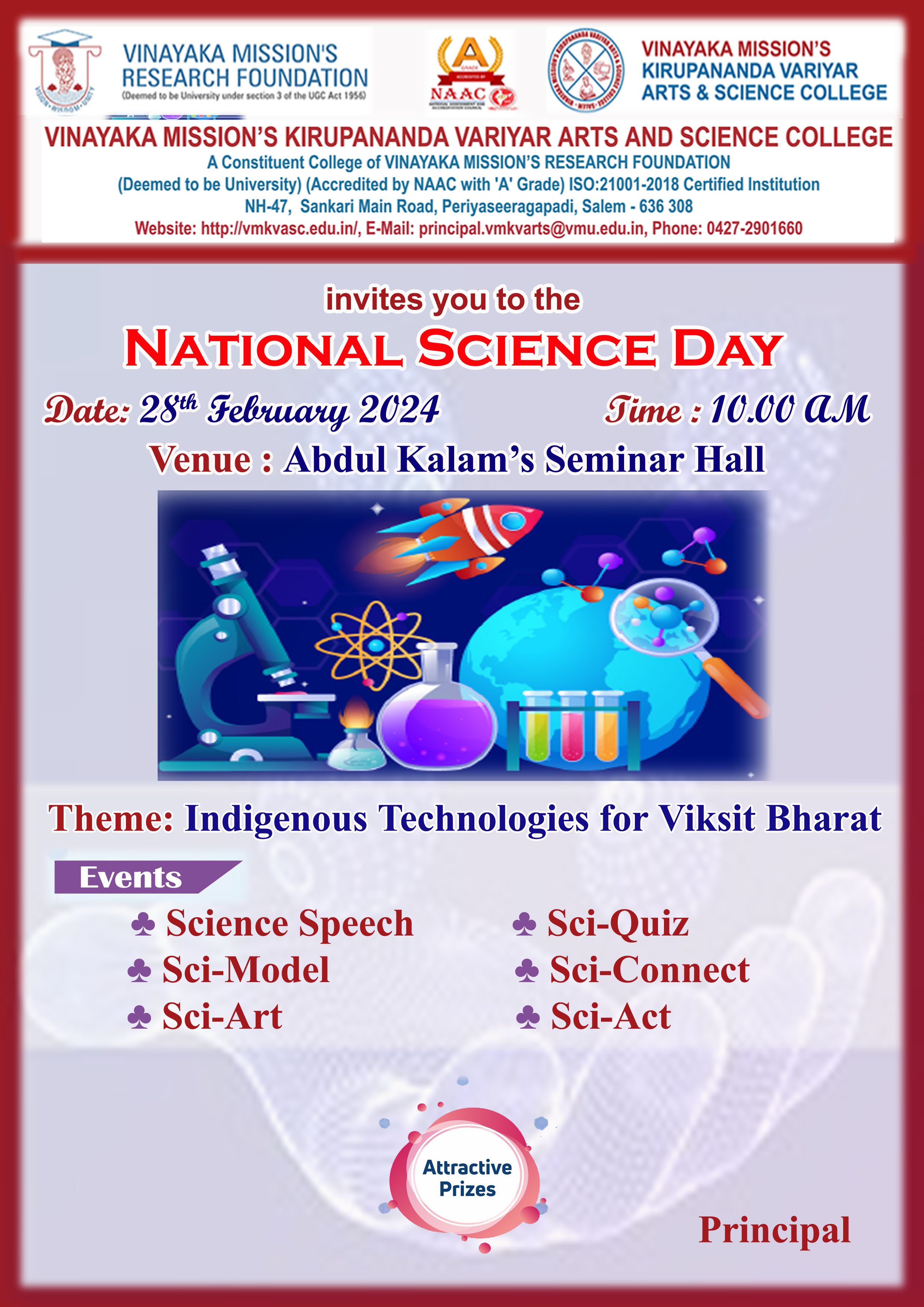 Welcome to Vinayaka Mission's Kirupananda Variyar Arts and Science College